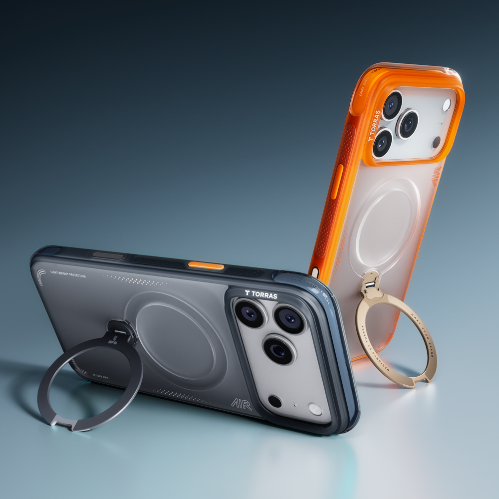 Ostand Spin Air Magnetic 相機按鍵旋轉支架氣囊防摔手機殼 iPhone 17系列｜TORRAS 圖拉斯台灣官方網站